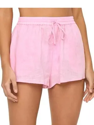 L*Space Rio Linen Cover Up Shorts - Rosewater