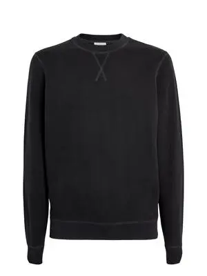 Sunspel Loopback Crewneck Sweatshirt - Black