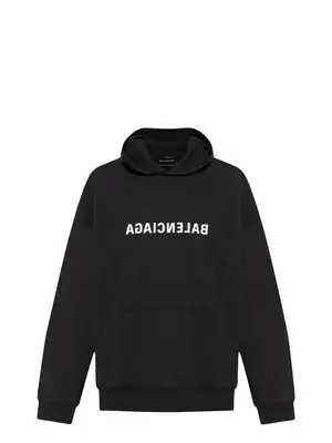 Balenciaga Wide Fit Hoodie - Black