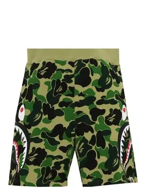 A BATHING APE Abc Camo Shark Sweat Shorts - Green