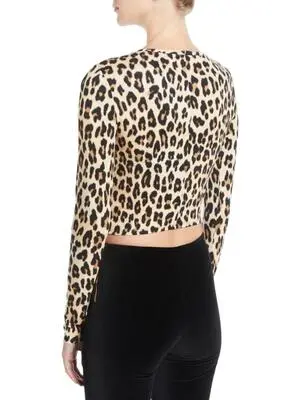 Alice + Olivia Delaina -print Crop Top - Leopard