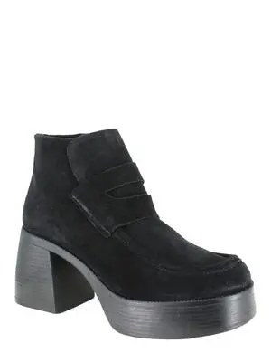 CANDIE'S Bertina Platform Bootie - Black Suede