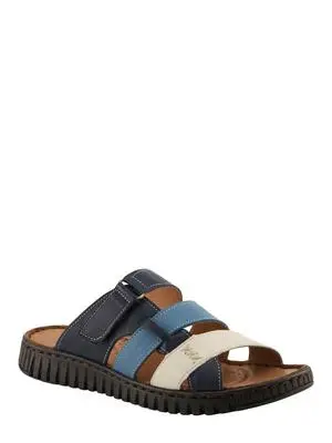SPRING STEP SHOES Olly Leather Slide Sandal - Denim Multi