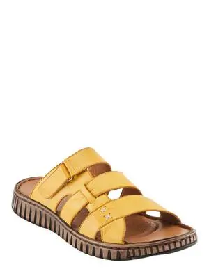 SPRING STEP SHOES Olly Leather Slide Sandal - Mustard