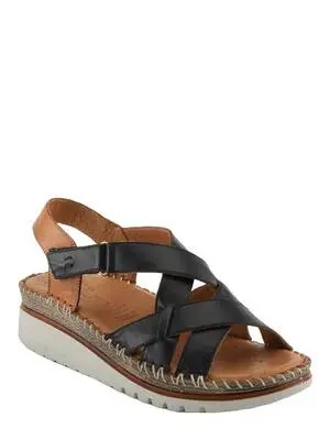 SPRING STEP SHOES Migula Slingback Wedge Sandal - Black