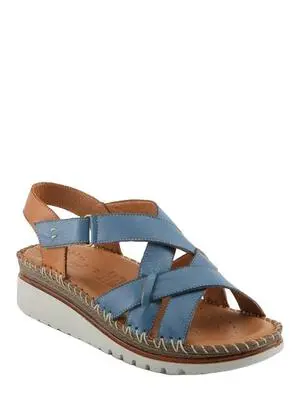 SPRING STEP SHOES Migula Slingback Wedge Sandal - Blue