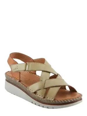 SPRING STEP SHOES Migula Slingback Wedge Sandal - Olive Green