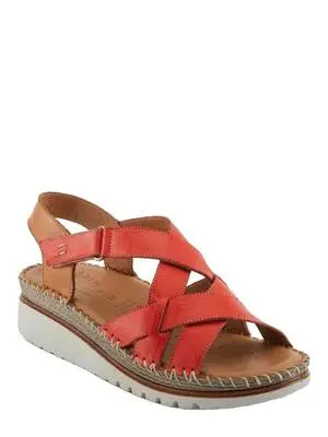SPRING STEP SHOES Migula Slingback Wedge Sandal - Red