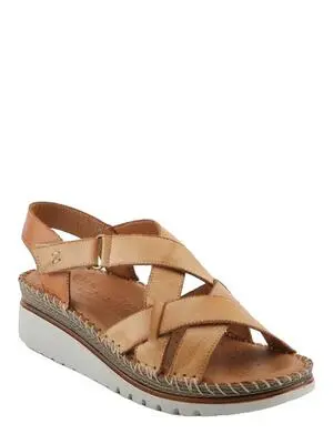 SPRING STEP SHOES Migula Slingback Wedge Sandal - Tan
