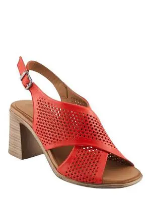 SPRING STEP SHOES Luanca Leather Slingback Sandal - Red
