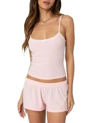 EDIKTED Irene Pointelle Camisole - Pink