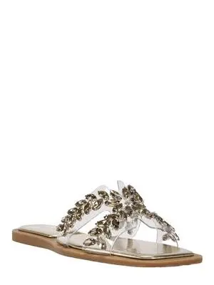 AZALEA WANG Falken Embellished Slide Sandal - Gold