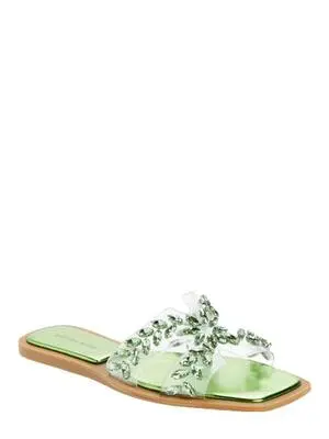 AZALEA WANG AZALEA WANG Falken Embellished Slide Sandal Green