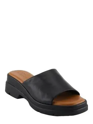 SPRING STEP SHOES Fire Island Platform Slide Sandal - Black