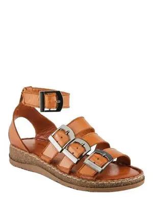 SPRING STEP SHOES Alexcia Ankle Strap Sandals - Camel