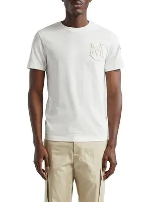 Moncler Monogram Logo Cotton T-shirt - White