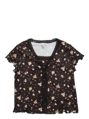 LOVE, FIRE Camisole And Cardigan Set - Black Floral