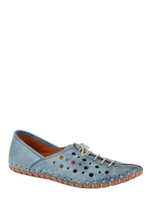 SPRING STEP SHOES Moonwalk Perforated Leather Shoe - Blue