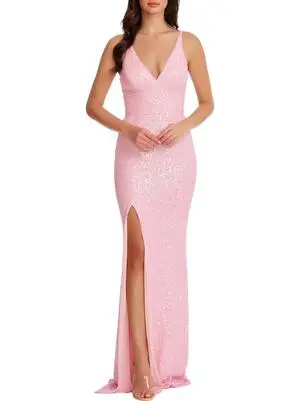 Dress The Population Iris Sequin Mermaid Gown - Peony