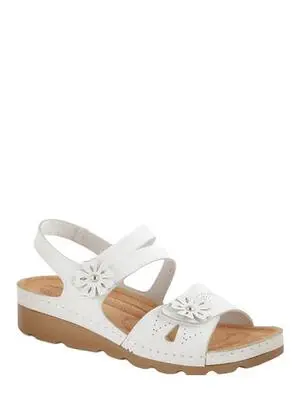 SPRING STEP SHOES Poncia Slingback Wedge Sandal - White