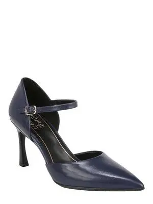 Naturalizer Naturalizer Amber Ankle Strap Pumps Midnight Blue Leather