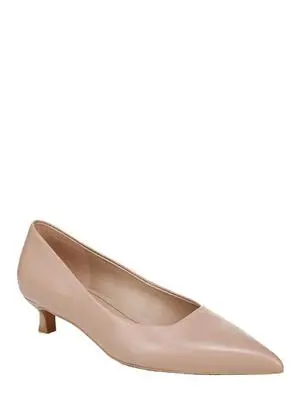 Naturalizer Natalia Kitten Heel Pumps - Warm Taupe Tan Leather