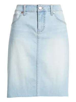 1822 Denim Frayed Hem Skirt - Colette