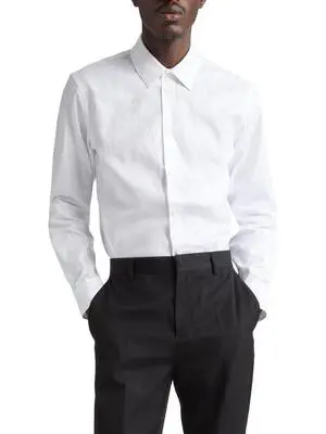 Versace Barocco Jacquard Button-up Shirt - Optical White