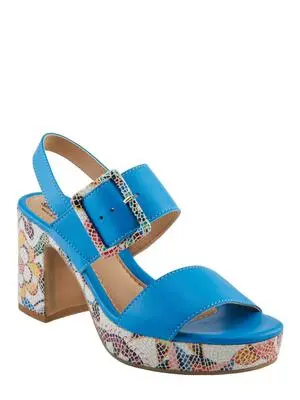 SPRING STEP SHOES Azucar Slingback Sandal - Royal Blue Multi