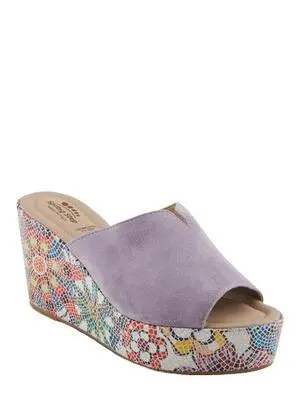 SPRING STEP SHOES Laylani Wedge Slide Sandal - Lavender Suede