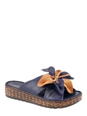 SPRING STEP SHOES Hilary Wedge Slide Sandal - Navy
