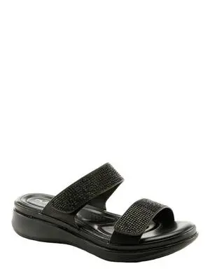 SPRING STEP SHOES Bling Wedge Sandals - Black