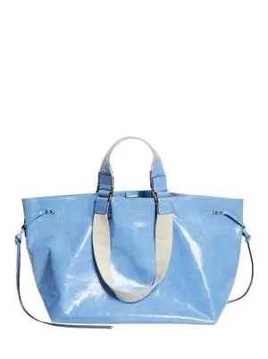 Isabel Marant Wardy Leather Shopper Tote - Faded Blue