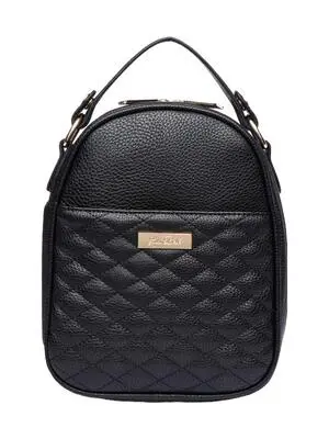 LULI BEBÉ Luli Bebé Monaco Faux Leather Snack Bag Ebony Black