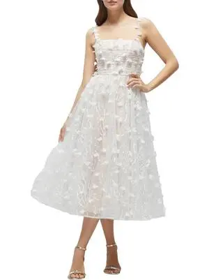 Dessy Collection 3d Floral Cocktail Dress - Ivory