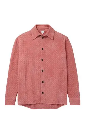Bottega Veneta Intrecciato Suede Overshirt - Pink