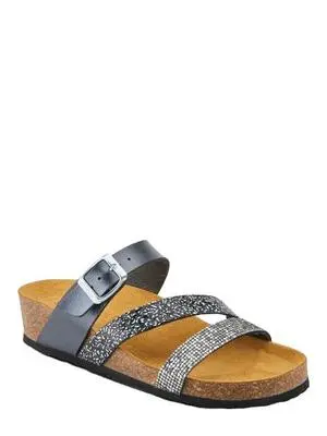 SPRING STEP SHOES Arenall Wedge Slide Sandal - Black Multi