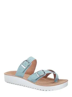 SPRING STEP SHOES Bayside Wedge Slide Sandal - Sky Blue