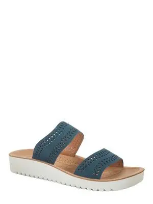 SPRING STEP SHOES Bayshore Crystal Cutout Slide Sandal - Navy