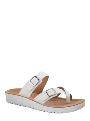SPRING STEP SHOES Bayside Wedge Slide Sandal - White