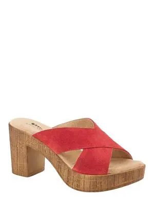 SPRING STEP SHOES Blanchar Platform Sandal - Red Suede