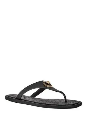 Versace Alia Medusa Thong Sandals - Black