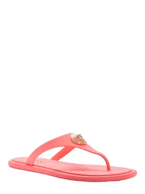 Versace Alia Medusa Thong Sandals Coral