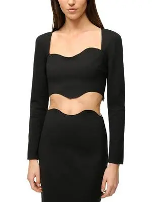Staud Corde Crop Top - Black