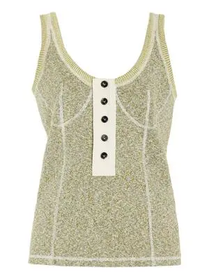 Bottega Veneta Knit Cotton-blend Tank Top - Green
