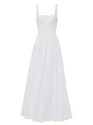 Staud Wells Cotton Poplin Maxi Dress - White