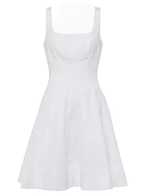 Staud Wells Cotton Poplin Minidress - White