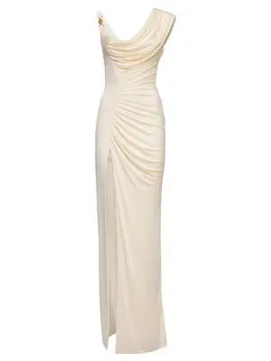 Versace Medusa '95 Draped Crêpe Gown White