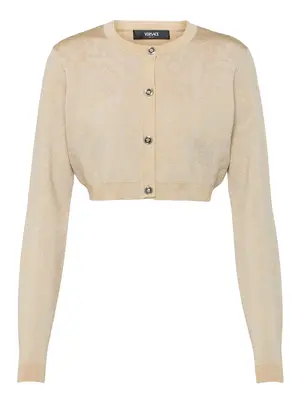 VERSACE Versace Barocco Cropped Lamé Cardigan