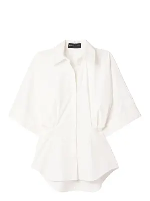 Brandon Maxwell The Elsa Cutout Cotton-poplin Shirt - White